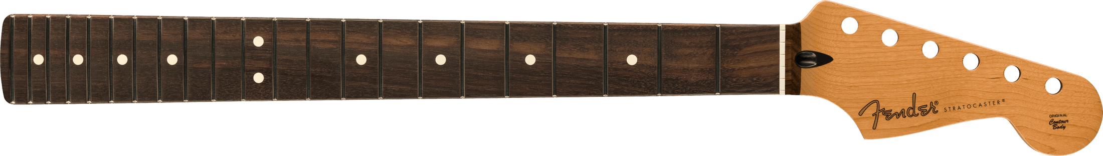 Satin Roasted Maple Stratocaster Neck, 22 Jumbo Frets, 12", Flat Oval ...